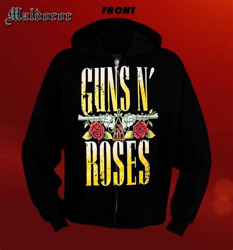 Maldoror Guns N Roses Lettering Zip Hoodie