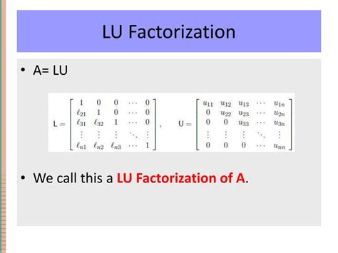 Ppt Lu Factorization In Linear Systems Computing Powerpoint