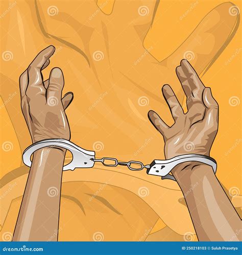 Hand Drawn Vector Hand Cuffed Illustration Stock Vector Illustration