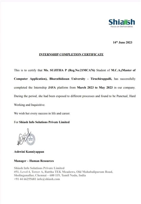 sujitha p on linkedin internship