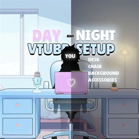 Cozy Bedroom Vtuber Setup Assets Vtuber Desk Chair Vtuber Accessories
