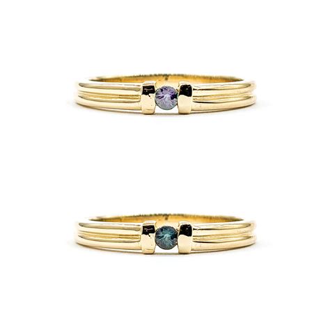 Natural Brazilian Alexandrite And Diamond Ring Yellow Gold For Sale At