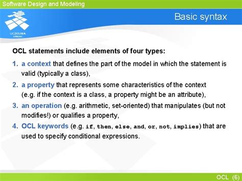 Software Design And Modeling Object Constraint Language Bartosz