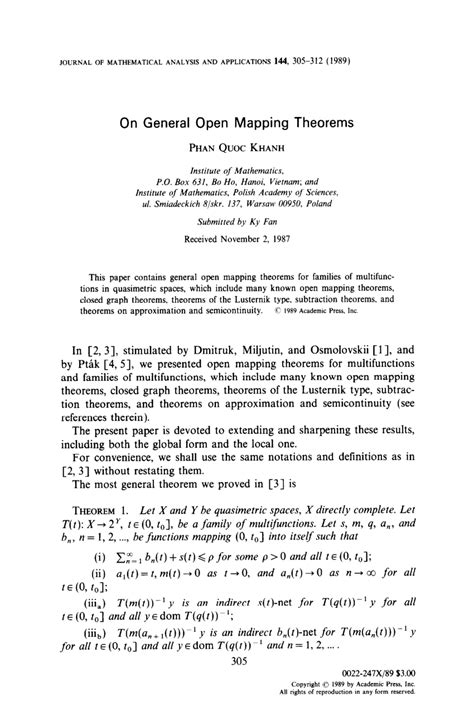 pdf on general open mapping theorems