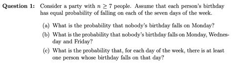 Solved Question Consider A Party With N People Chegg