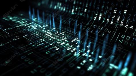 A 3d Visualization Of Binary Code In Digital Technology Powerpoint