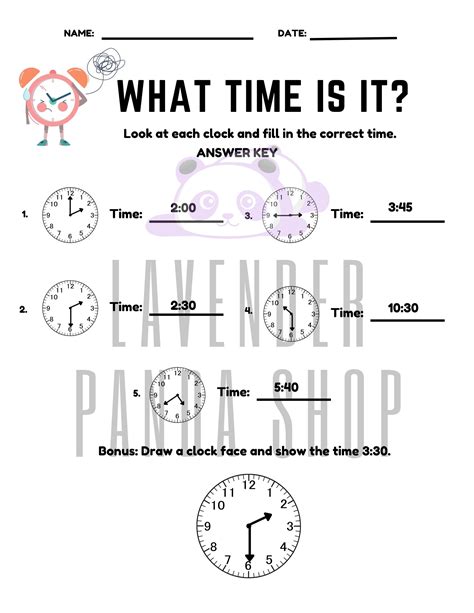 K 2nd Grade Time And Clock Worksheets Etsy