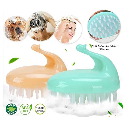 𝗘𝗫𝗙𝗢𝗟𝗜𝗔𝗧𝗘 》silicone Edge Shower Hair Brush Spa Washing Cleaning Magic