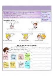 Reported Speech Commands Worksheets