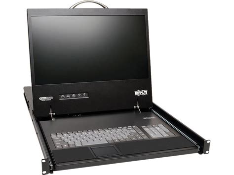 Tripp Lite 8 Port Cat5 1u Rack Mount 1 1 User Console Kvm Switch With 19 In Lcd And Ip Remote