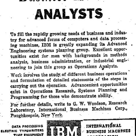 IBM Advertisement For Business Analysts Download Scientific