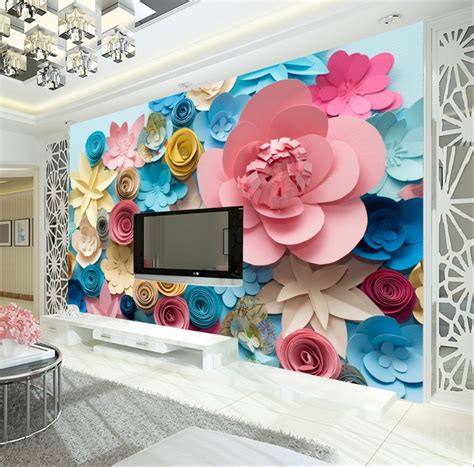 Multicolour Floral Design 3d 5d 8d Wall Murals Custom Wallpaper