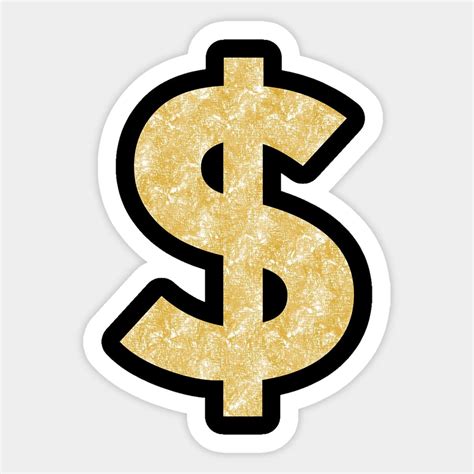 Customize Your Style With A Gold Dollar Sign Sticker