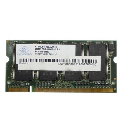 Modulo Memoria Ram Sodimm Ddr Nanya 256mb Ddr 333mhz Nt256d64sh8bagm 6k
