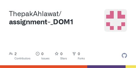 Github Thepakahlawatassignment Dom1