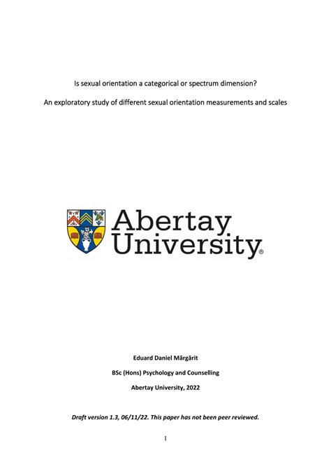 PDF Is Sexual Orientation A Categorical Or Spectrum Dimension An Exploratory Study Of