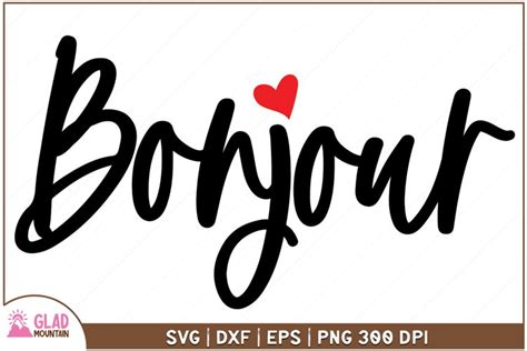 Bonjour Word Art Svg