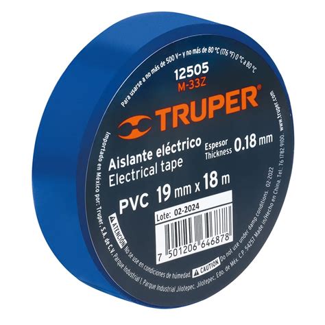 Cinta De Aislar De 18 M X 19 Mm Azul Truper Proyecto Ferretero