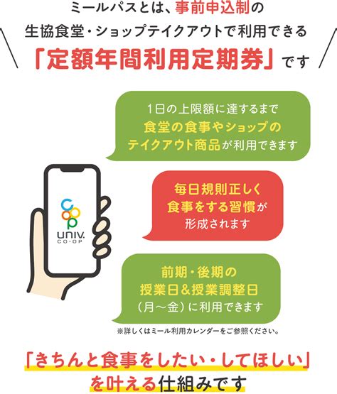 ミールパスのご提案 京都橘学園生活協同組合 受験生・新入生応援サイト
