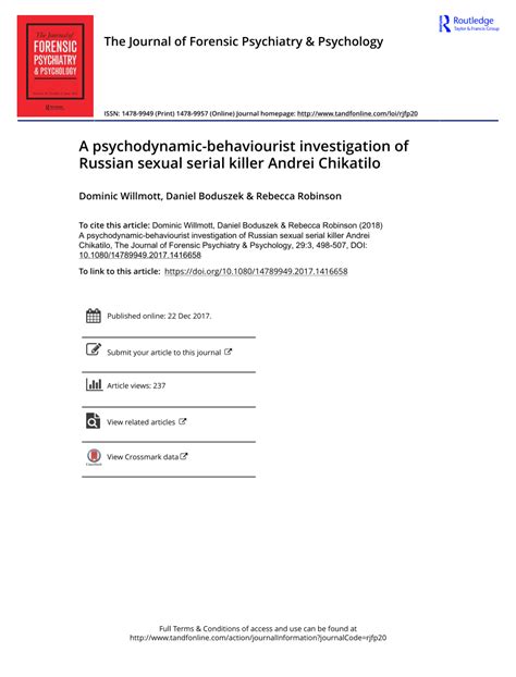 Pdf A Psychodynamic Behaviourist Investigation Of Russian Sexual