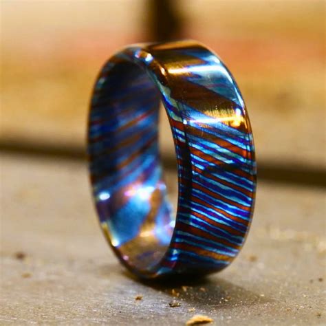 Damascus Steel Rings Handmade Jewelry Shokunin Usa