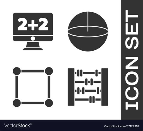 Set Abacus Equation Solution Geometric Figure Vector Image