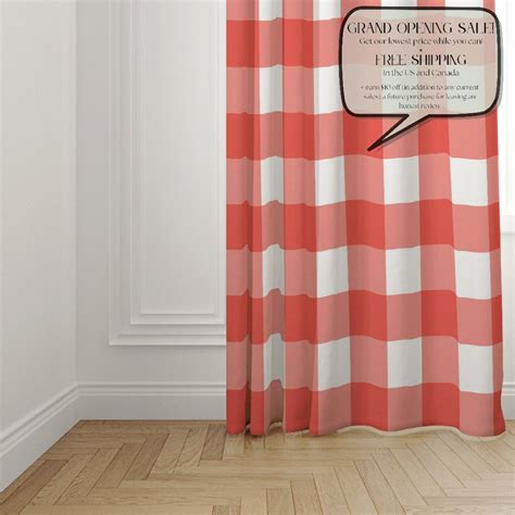 Rustic Farm Red Gingham Blackout Curtains Etsy