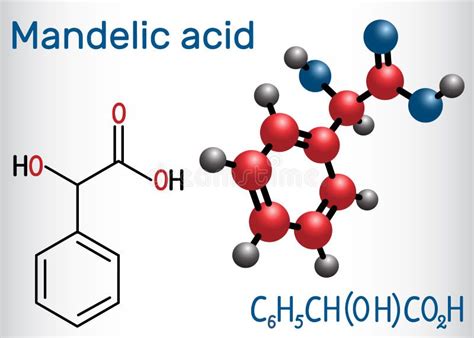 Mandelic Acid Aha Alphahydroxy Acid Structural Chemical Formula And