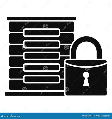 Protected Server Icon Simple Style Stock Vector Illustration Of Network Cyber 130130044