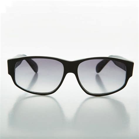 Wide Rectangular Mod Vintage Sunglasses Fez Gem