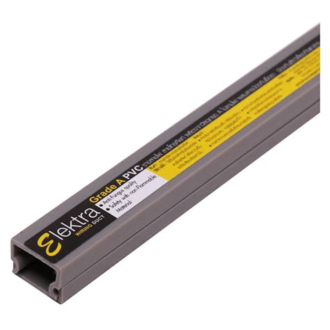 Cable Trunking Rectangular Light Rail Elektra 3 4 Inch X 2m Gray