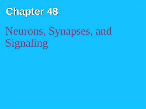 PPT Chapter Neurons Synapses And Signaling Copyright Pearson Education Inc