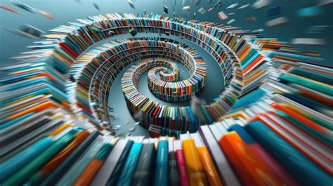 Knowledge Spiral Books In A Spiral Stack Photography Premium Ai Generated Image