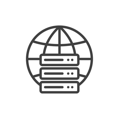 Data Server Vector Icon Isolated Internet Data Database Symbol Sign