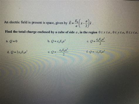 Answered An Electric Field Is Present Is Space … Bartleby