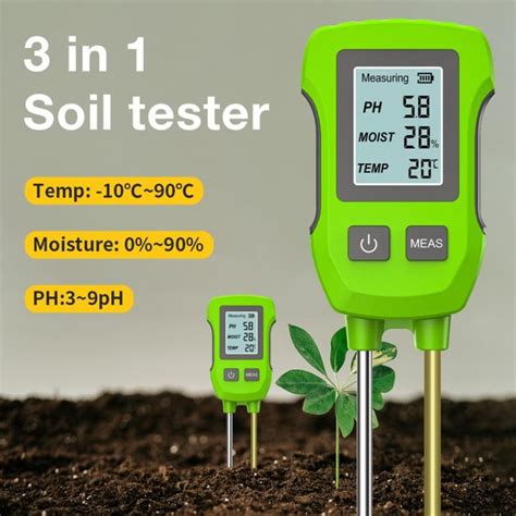 Gracekarin Dual Probe Digital Soil Detector Soil Sensor Outdoor