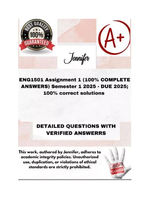 eng1501 assignment 1 100 complete answers semester 1 2025 due 23
