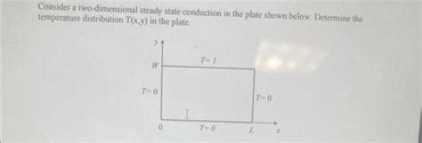 Solved Consider A Two Dimensional Steady State Conduction In