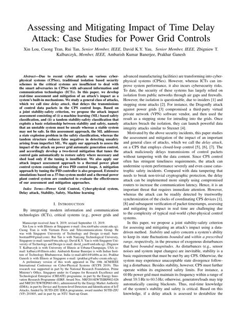 pdf assessing and mitigating impact of time delay attack case
