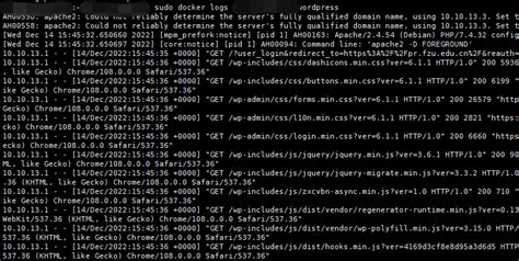 Terminal Log Outputs Wrong Ip Address · Issue 46548 · Wordpress