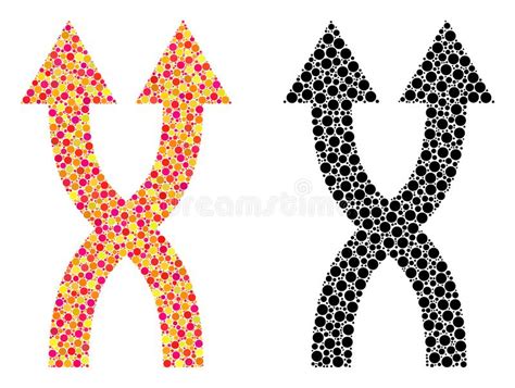 dot shuffle arrows horizontal mosaic icons stock vector illustration