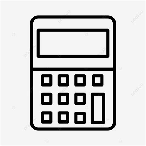 Calculator Line Icon Vector Calc Calculate Calculation Png And