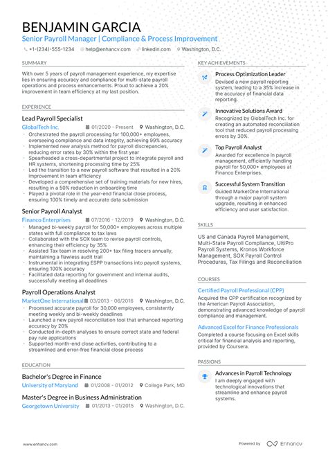 10 Payroll Manager Resume Examples Guide For 2025
