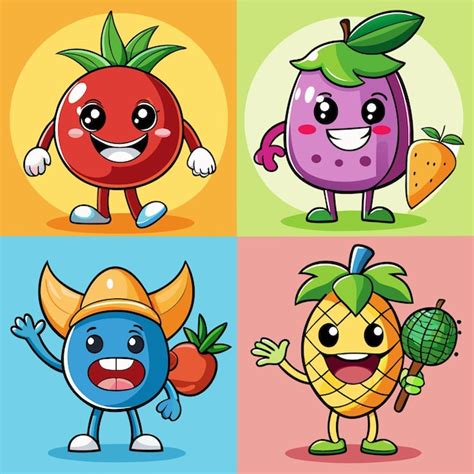Summer Fruit Face Vectors And Illustrations For Free Download