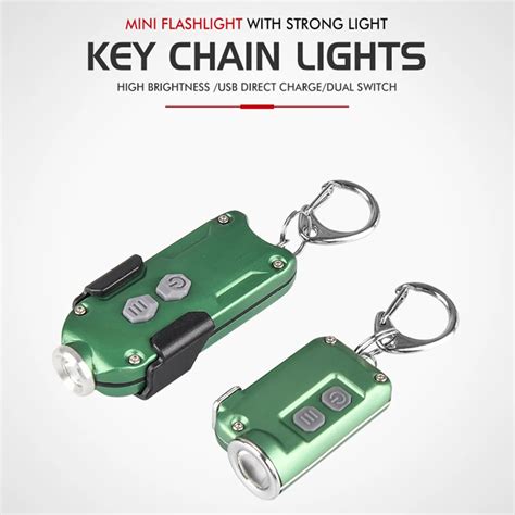 미니 Led 작업 조명 휴대용 포켓 손전등 Usb 충전식 키체인 조명 야외 캠핑 하이킹 Cob 랜턴 램프