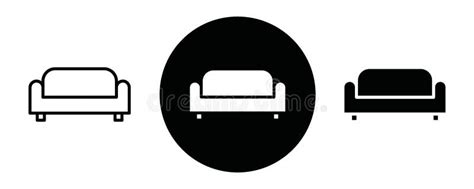 Sofa Outline Icon Collection Or Set Sofa Thin Vector Line Art Stock Illustration Illustration