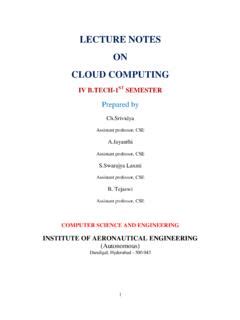 LECTURE NOTES ON CLOUD COMPUTING Lecture Notes On Cloud Computing Pdf