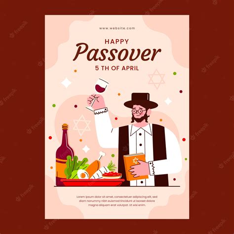 Premium Vector Flat Vertical Poster Template For Jewish Passover