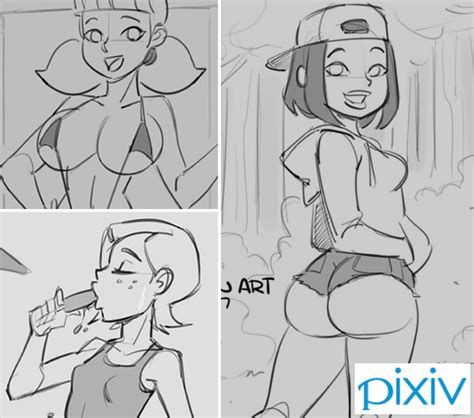 Summer Pin Ups Sketch By Samsonart Hentai Foundry