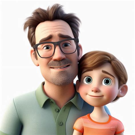 Ilustração 3d Pai E Filho Feliz Foto Premium